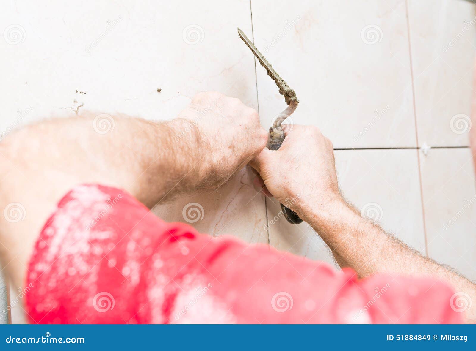 Construction Mason Man Hands Stock Image - Image of pattern, mortar ...