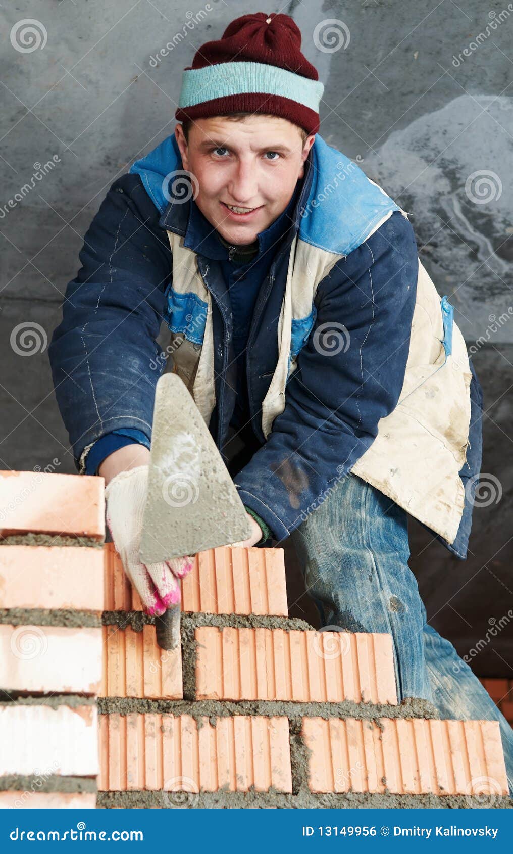 Construction mason worker stock photo. Image of checking - 13149956