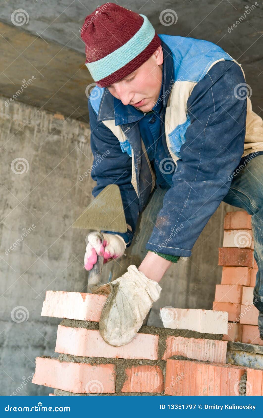 Construction mason worker stock image. Image of hack - 13351797