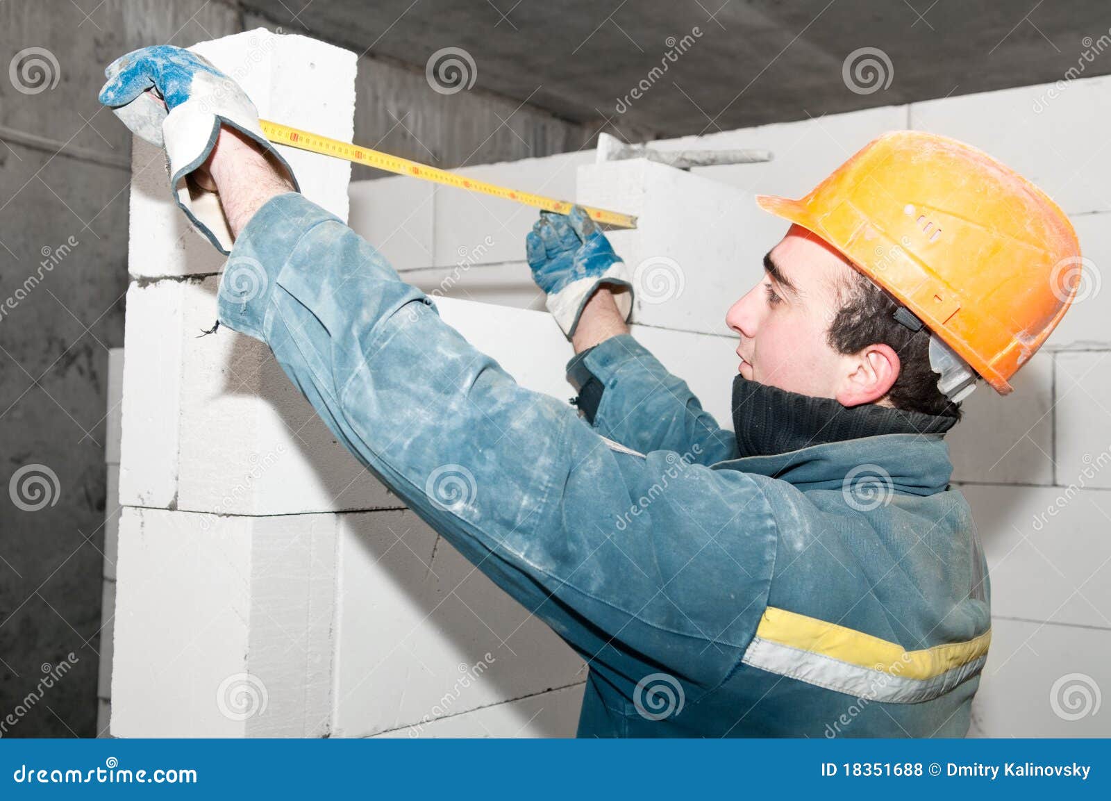 Construction mason worker stock photo. Image of master - 18351688