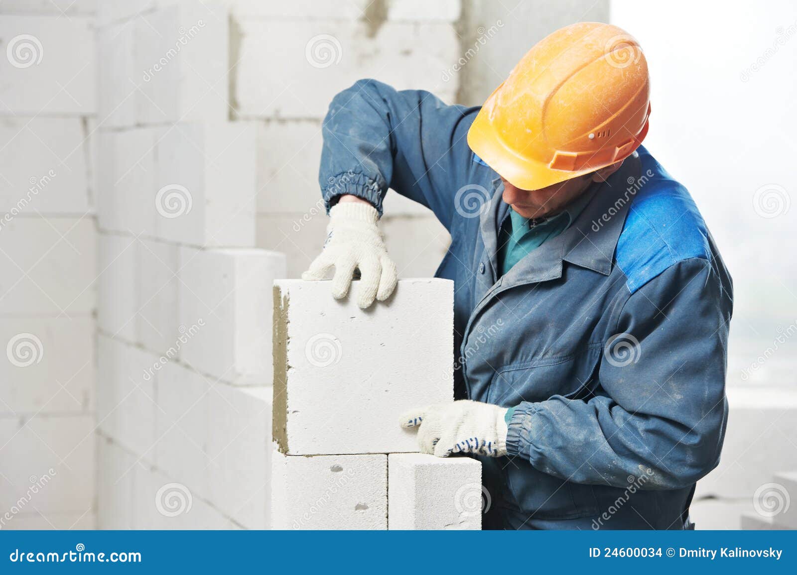 Construction Mason Worker Bricklayer Stock Photo - Image of acid ...