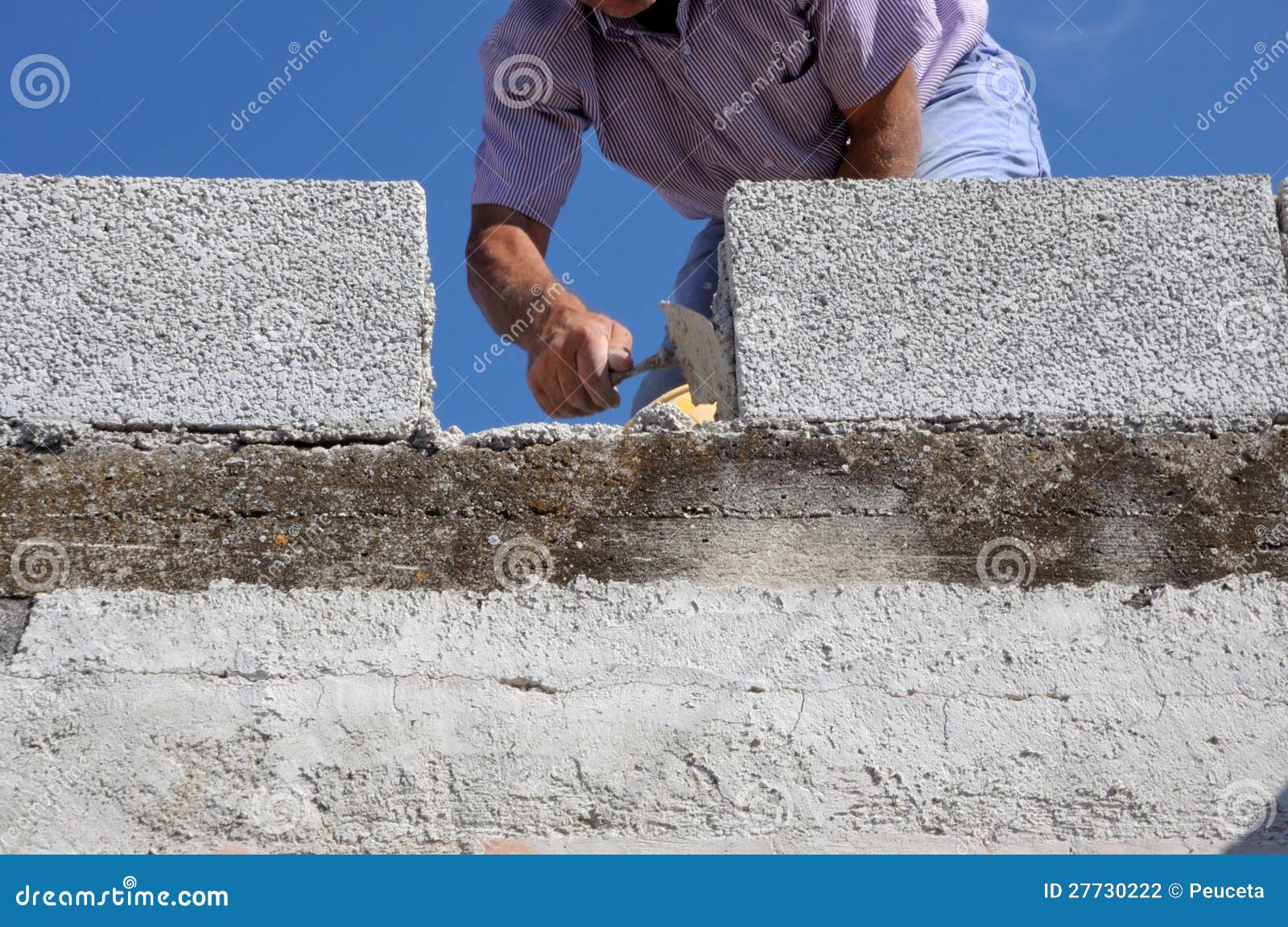 Construction Mason Worker Bricklayer Stock Photo - Image of building ...