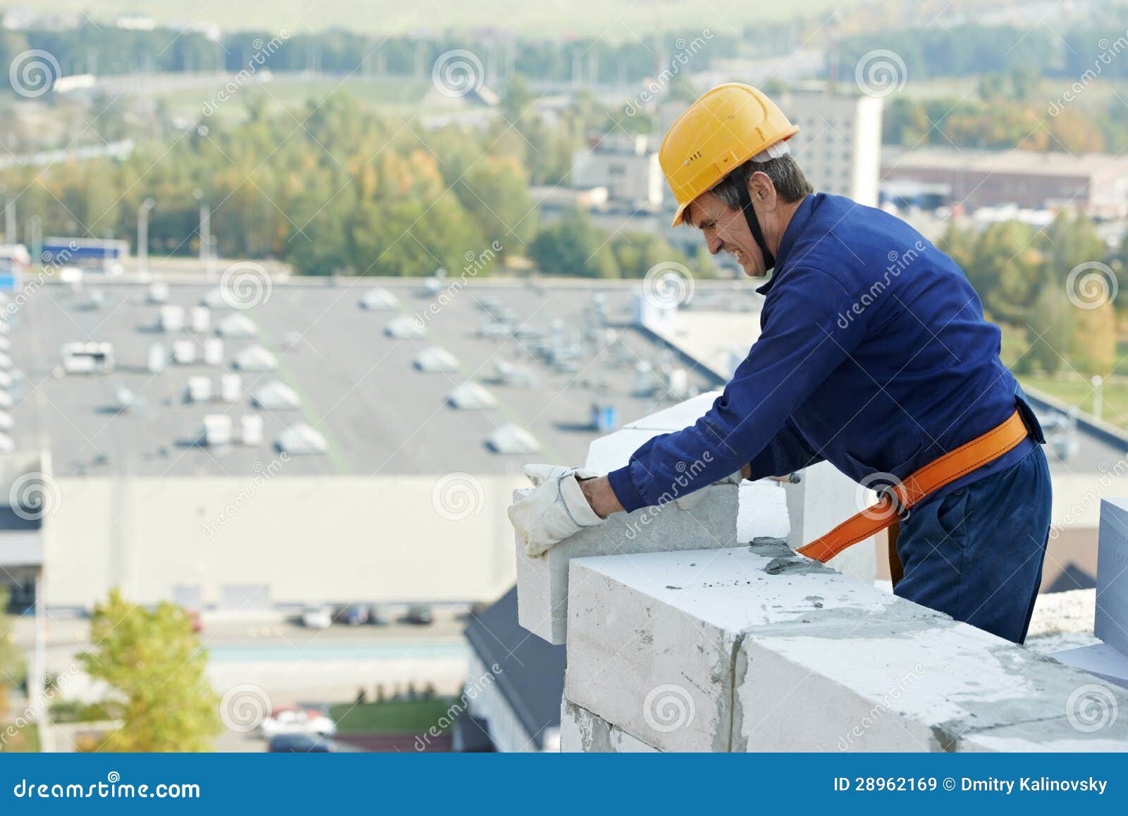 Construction Mason Worker Bricklayer Stock Image - Image of protective ...