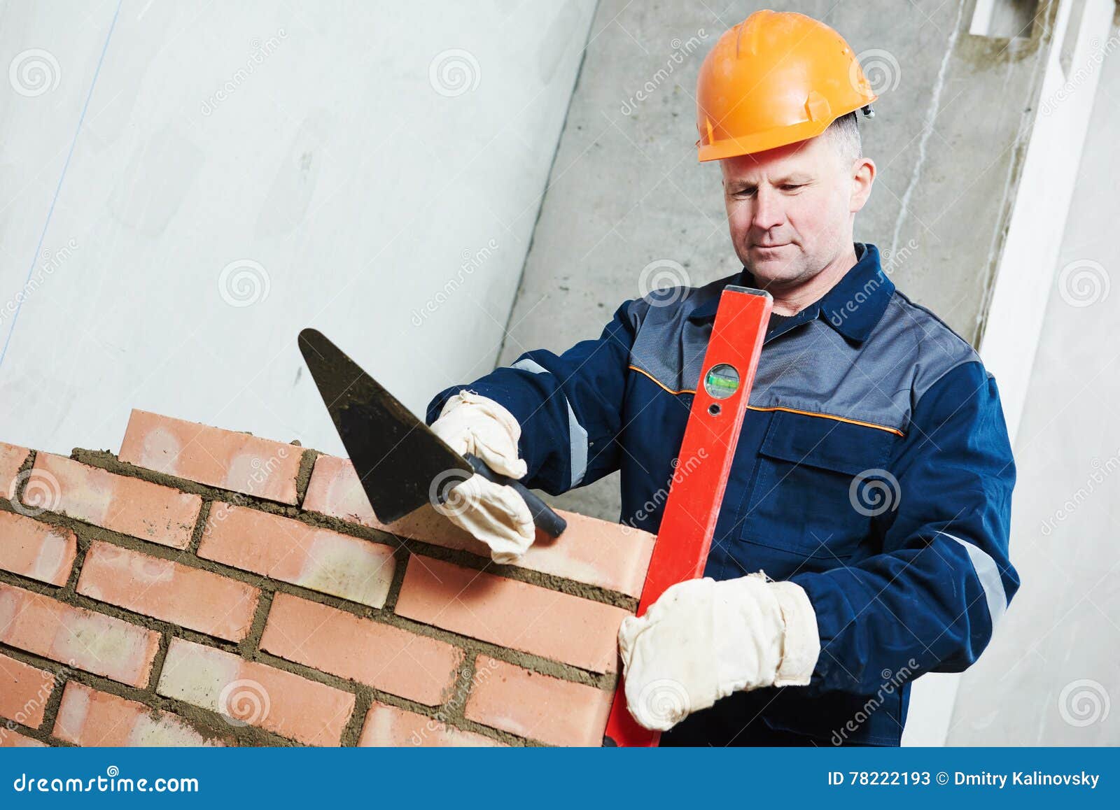 Construction Mason Worker Bricklayer Stock Image - Image of ...