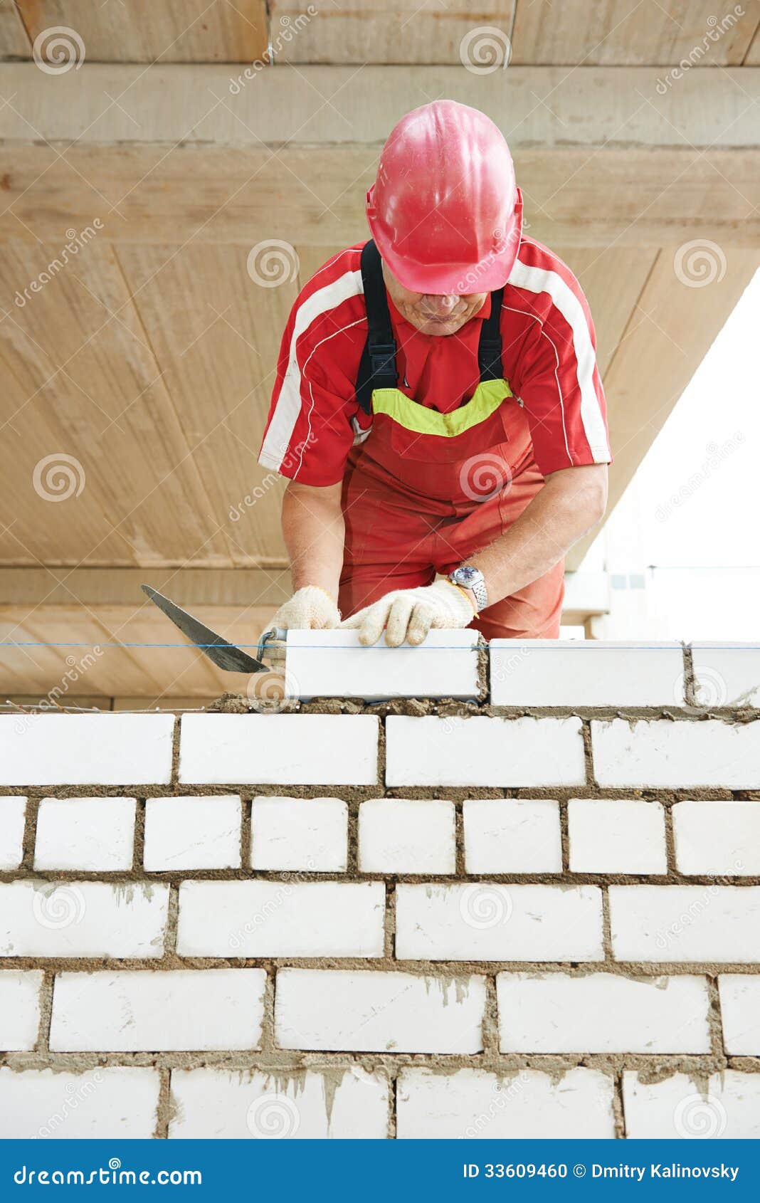 Construction Mason Worker Bricklayer Stock Photo - Image of mason ...