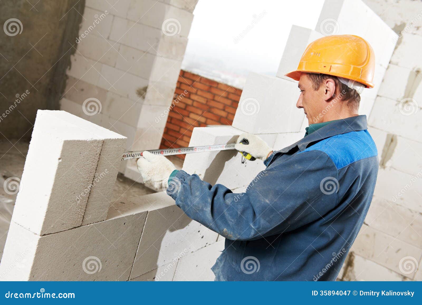 Construction Mason Worker Bricklayer Stock Image - Image of building ...