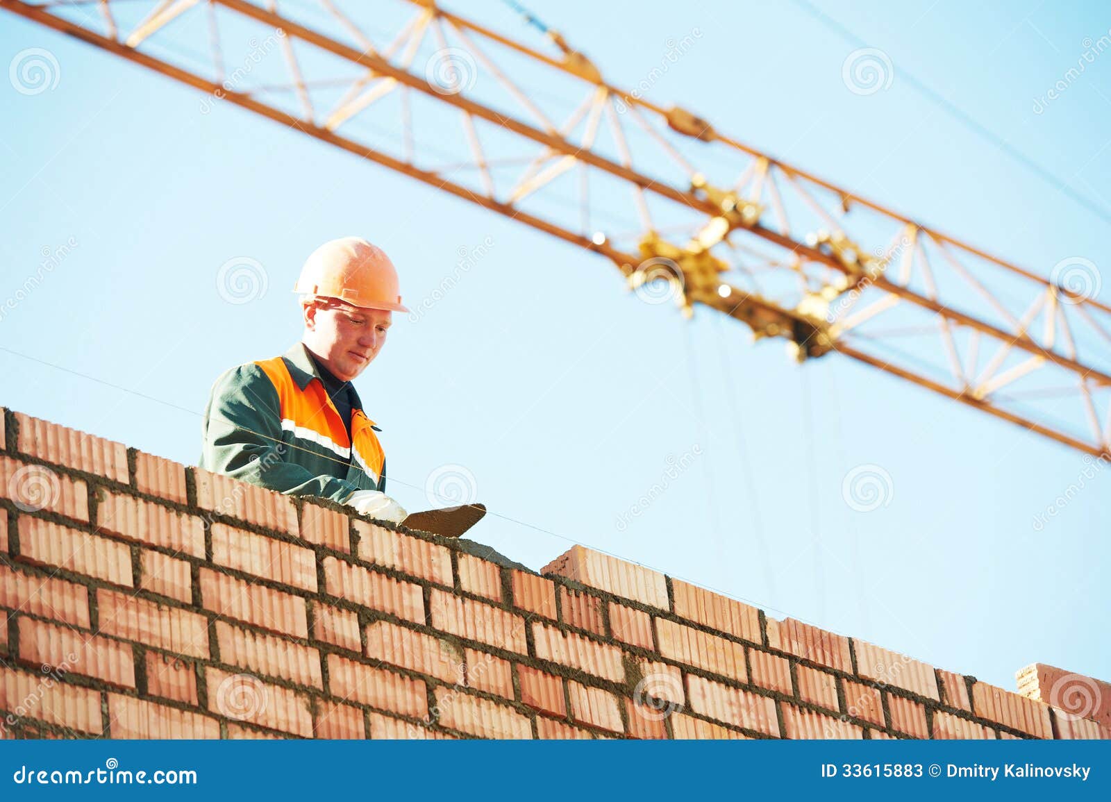 Construction Mason Worker Bricklayer Stock Image - Image of equipment ...