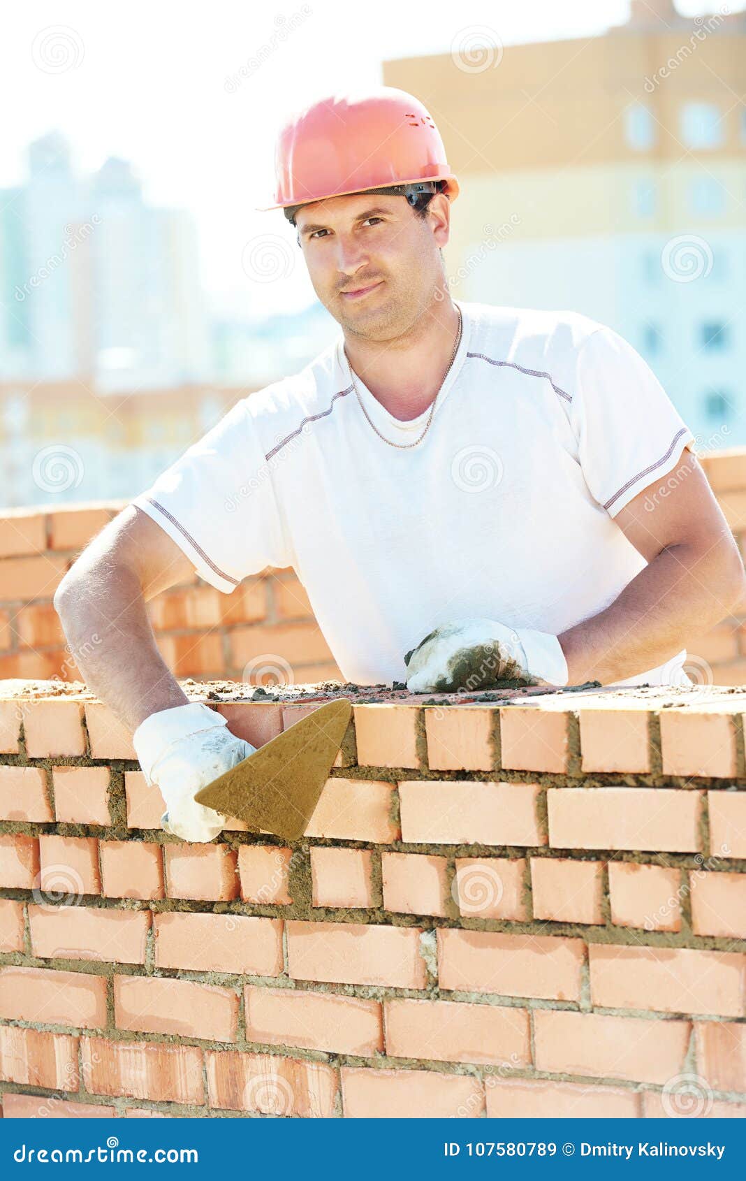 Construction Mason Worker Bricklayer Stock Image - Image of masonry ...