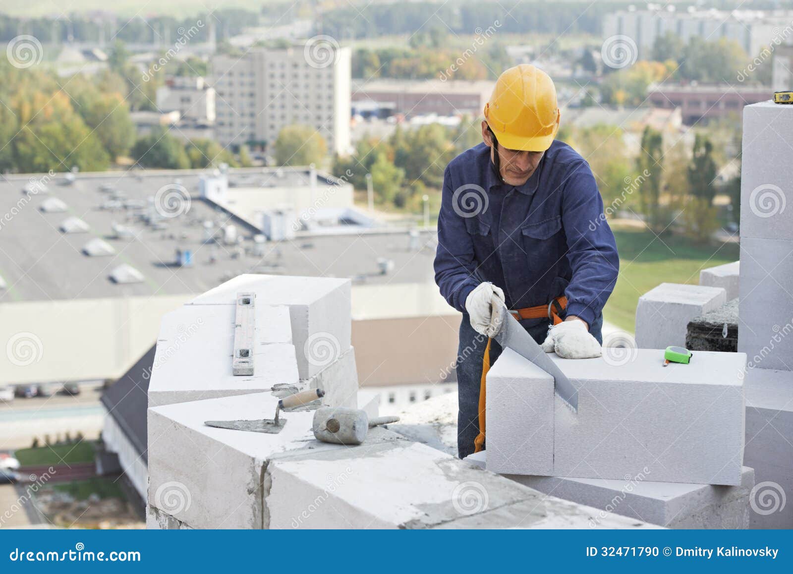 Construction Mason Worker Bricklayer Stock Photo - Image of master ...