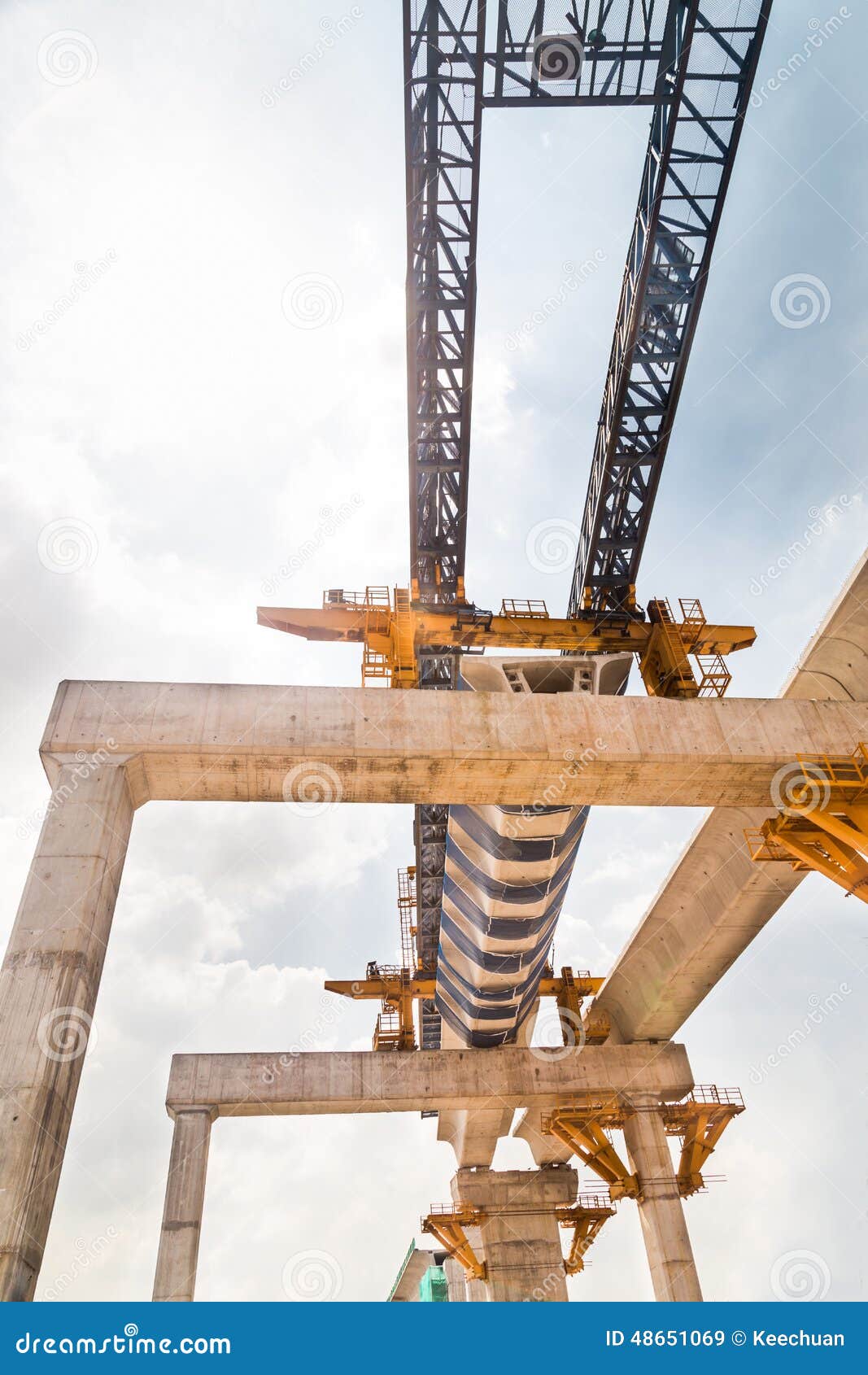 Construction of a Mass Rail Transit Line in Progress Stock Image ...