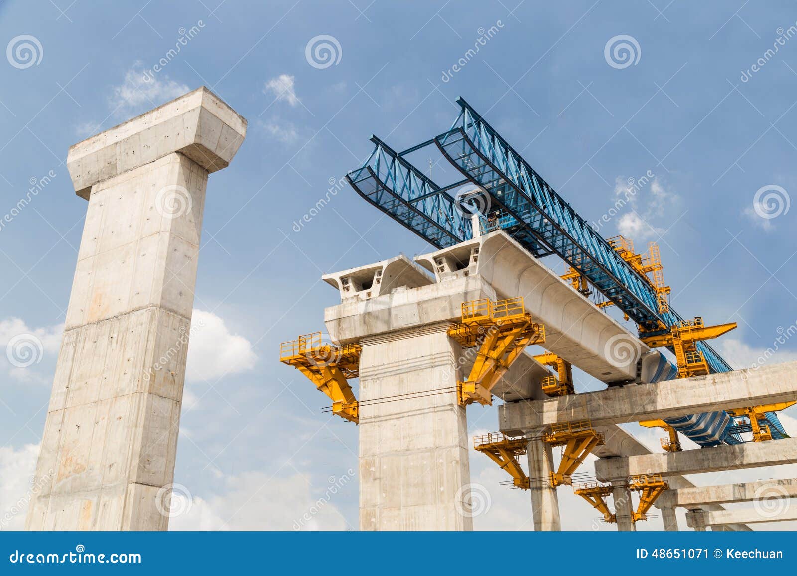 Construction of a Mass Rail Transit Line in Progress Stock Image ...