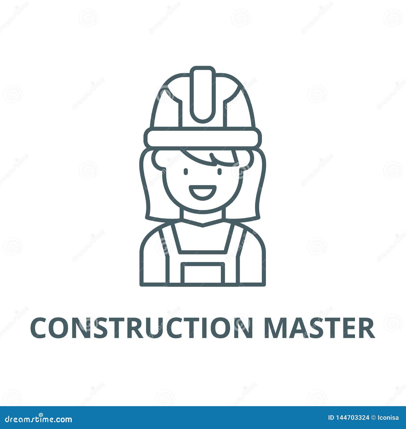 Construction Master Line Icon, Vector. Construction Master Outline Sign ...
