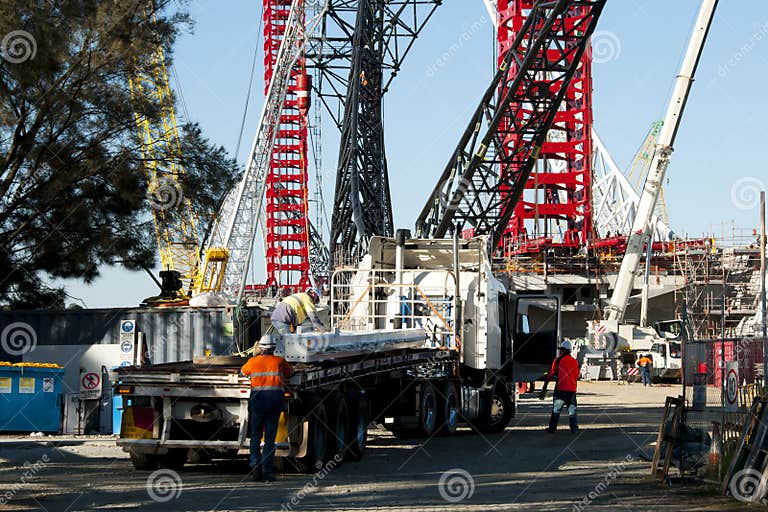 Construction of Matagarup Bridge Editorial Photography - Image of ...