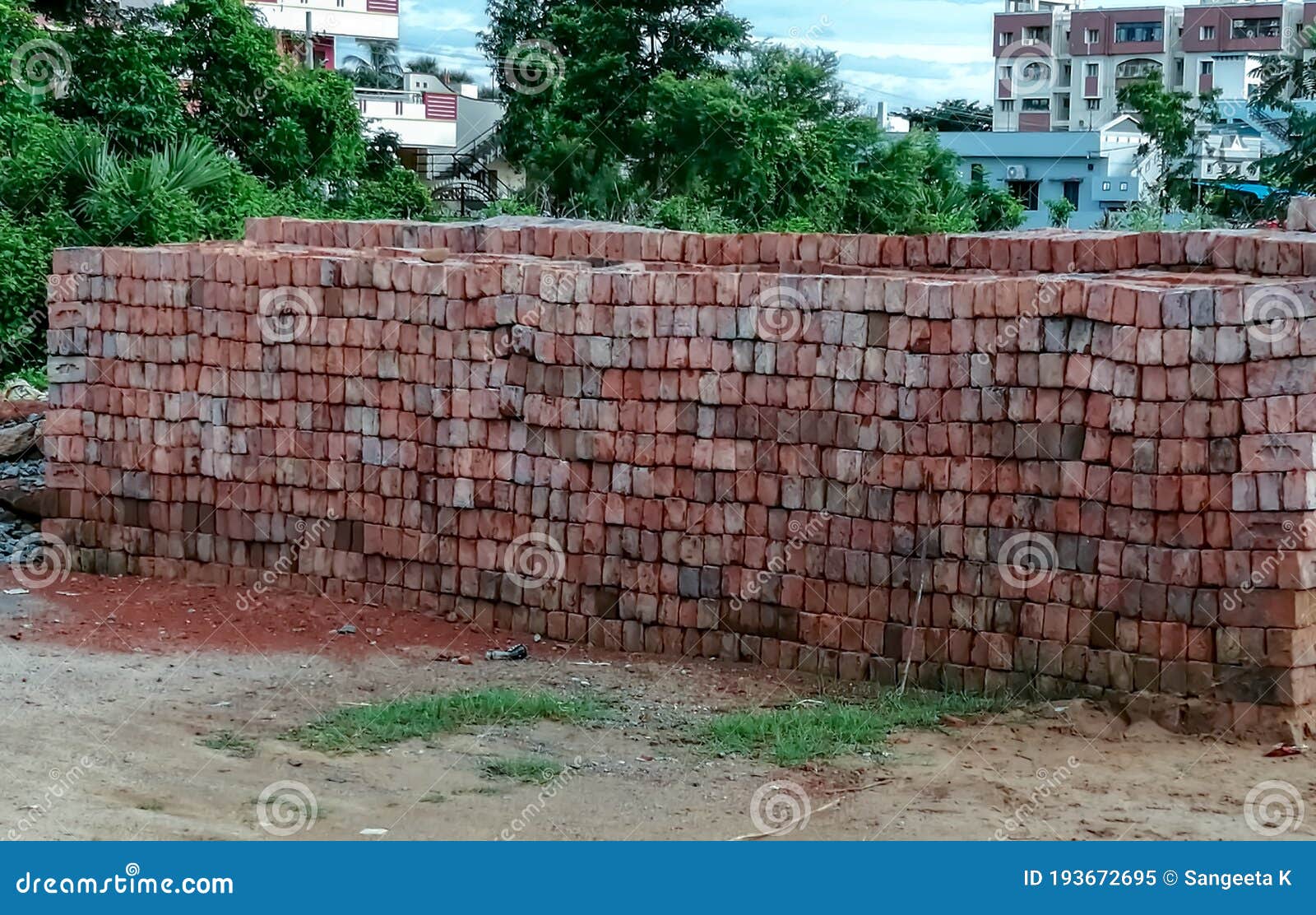 Construction Materail.red Soil Blocks Ready for Construction Stock ...