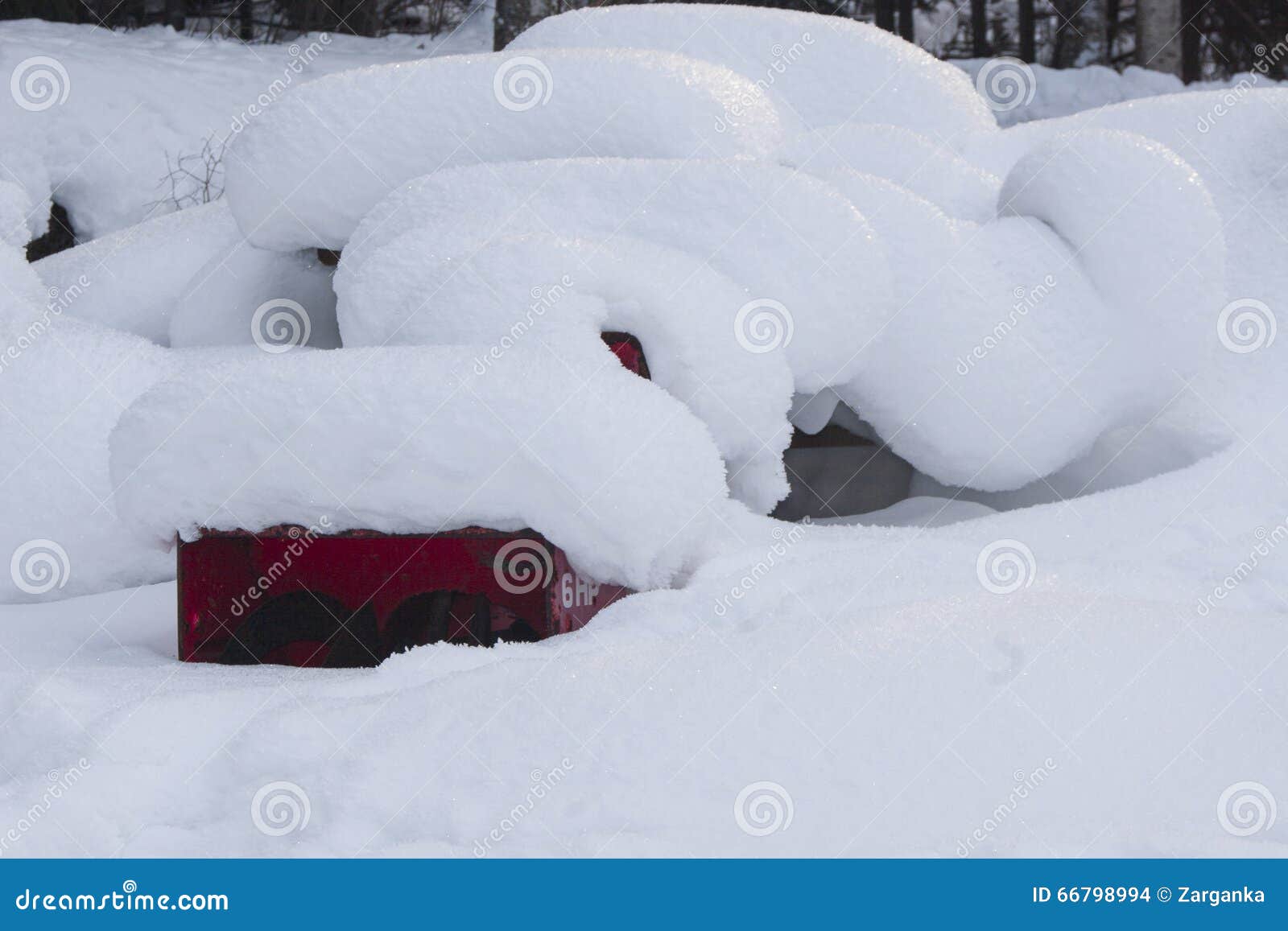 The Construction Material Under The Snow. Stock Photo - Image of ...