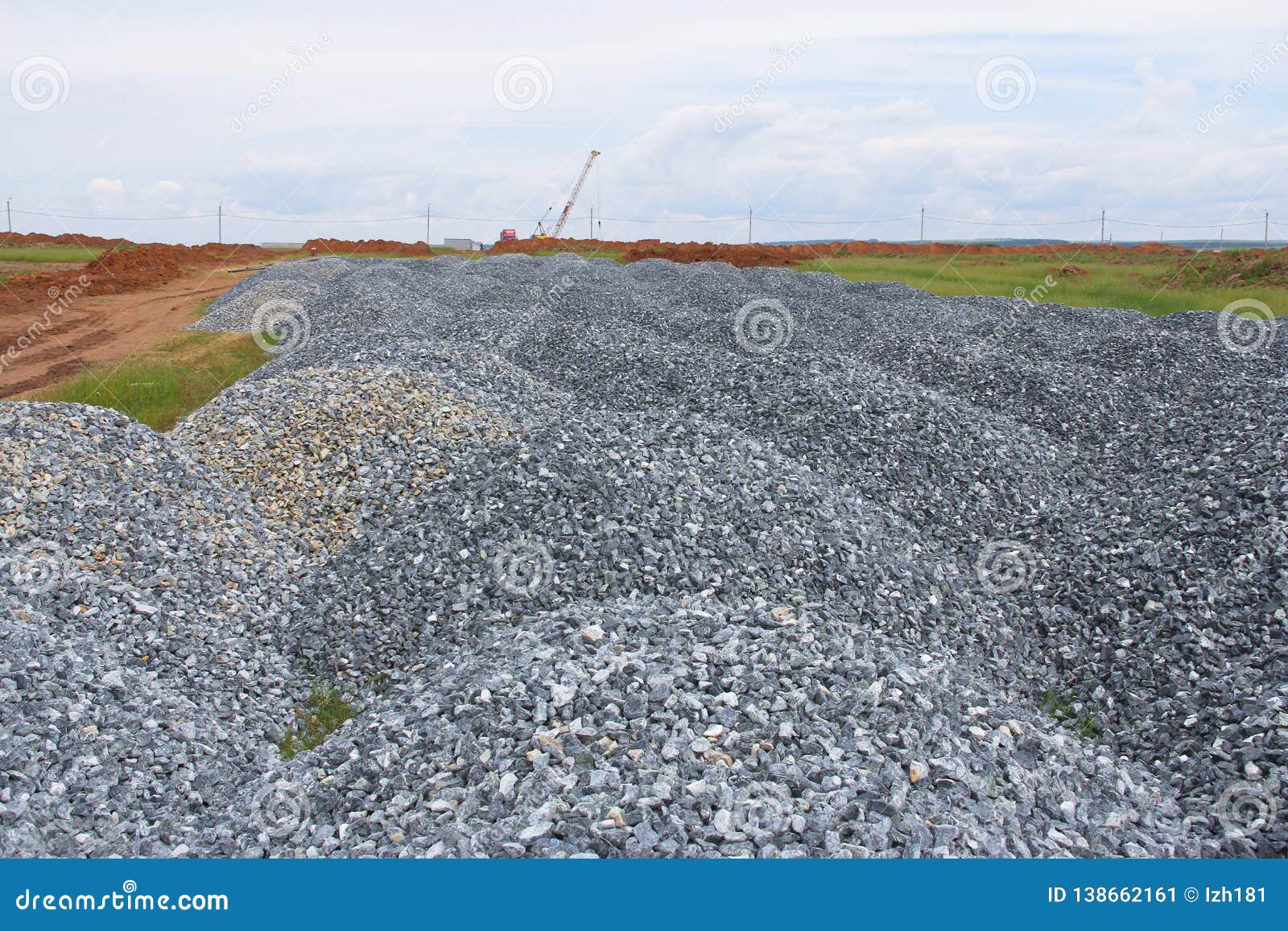 Preparation of Rubble for the Construction Site. Stock Image - Image of ...