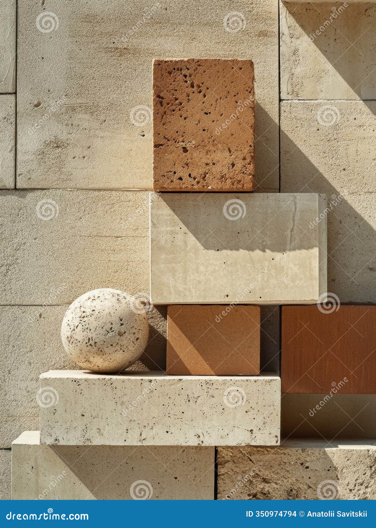 Construction Materials Arranged in a Creative Display Featuring Bricks ...