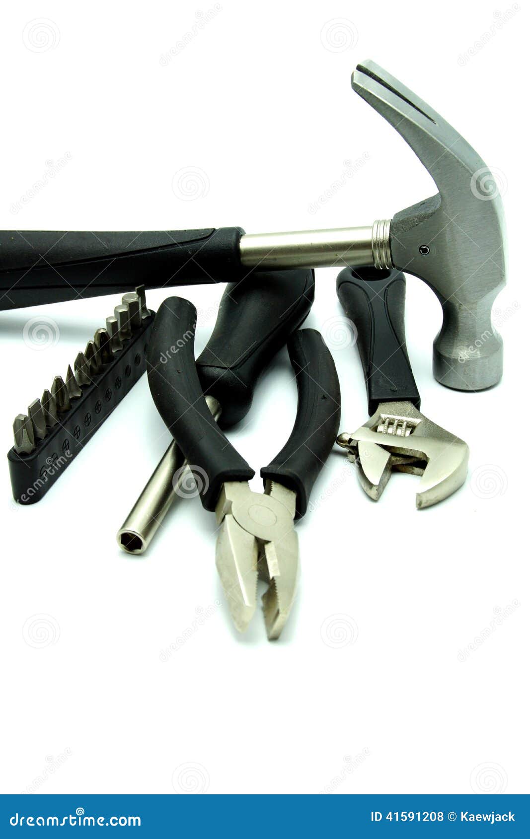 Construction Materials and Hand Tools on White Bac Stock Photo - Image ...