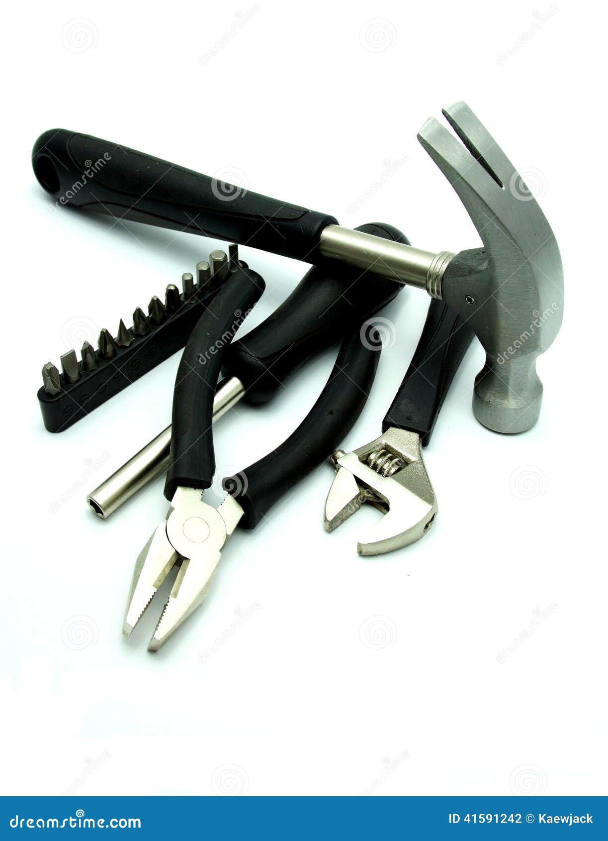 Construction Materials and Hand Tools on White Bac Stock Photo - Image ...