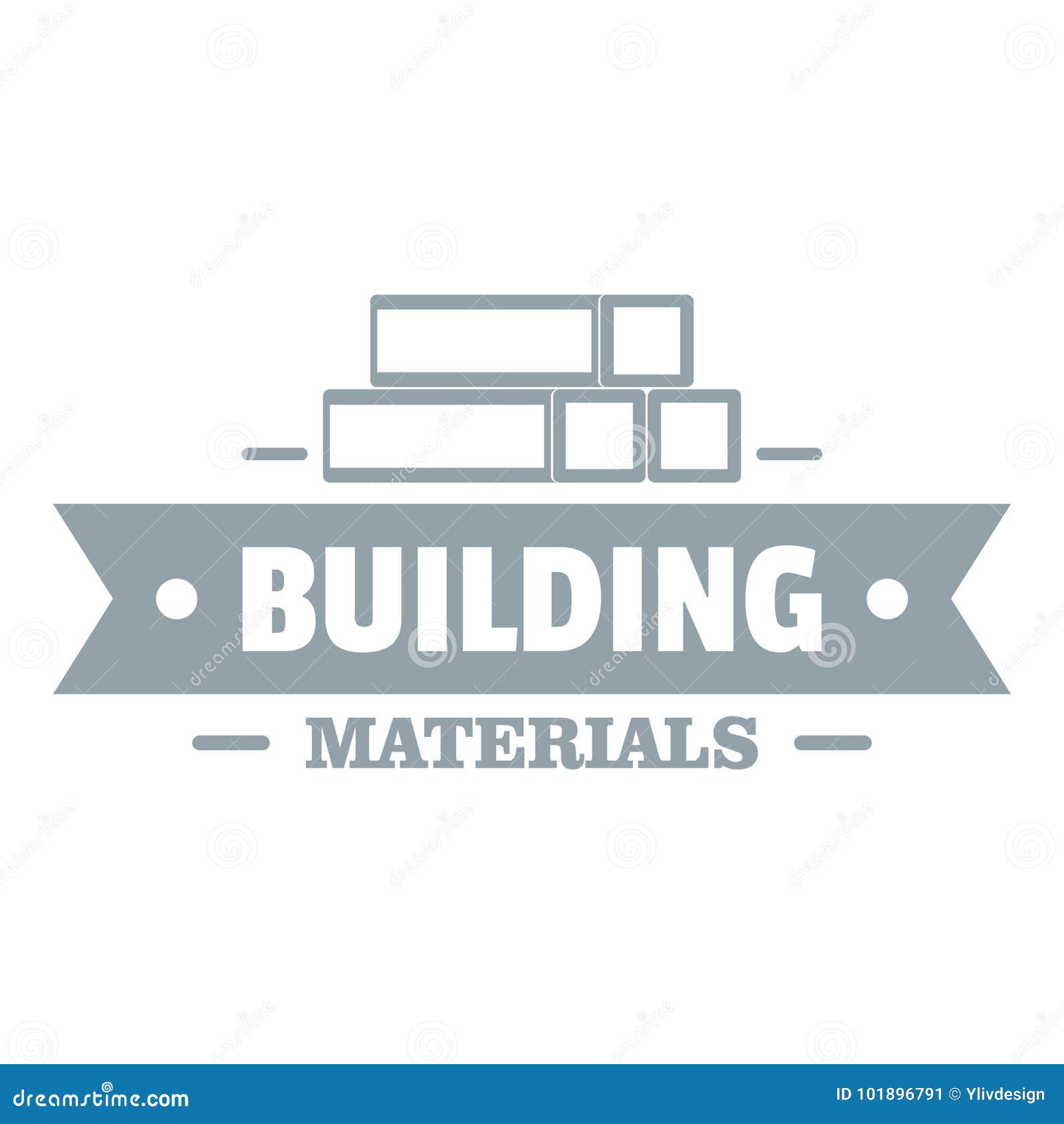 Construction Materials Logo, Gray Monochrome Style Stock Vector ...