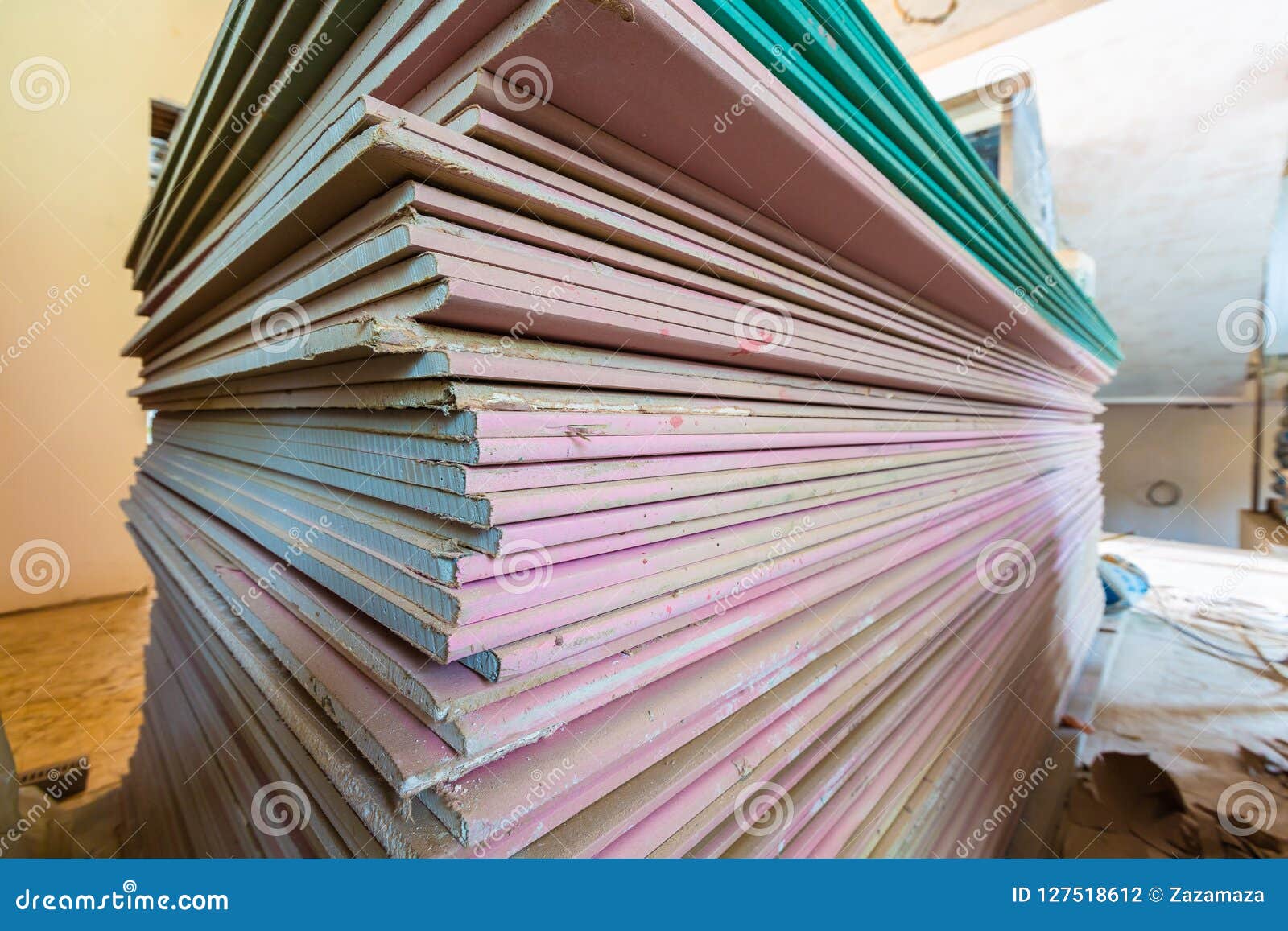 Construction Materials and Sheets of Plasterboard or Drywall are ...