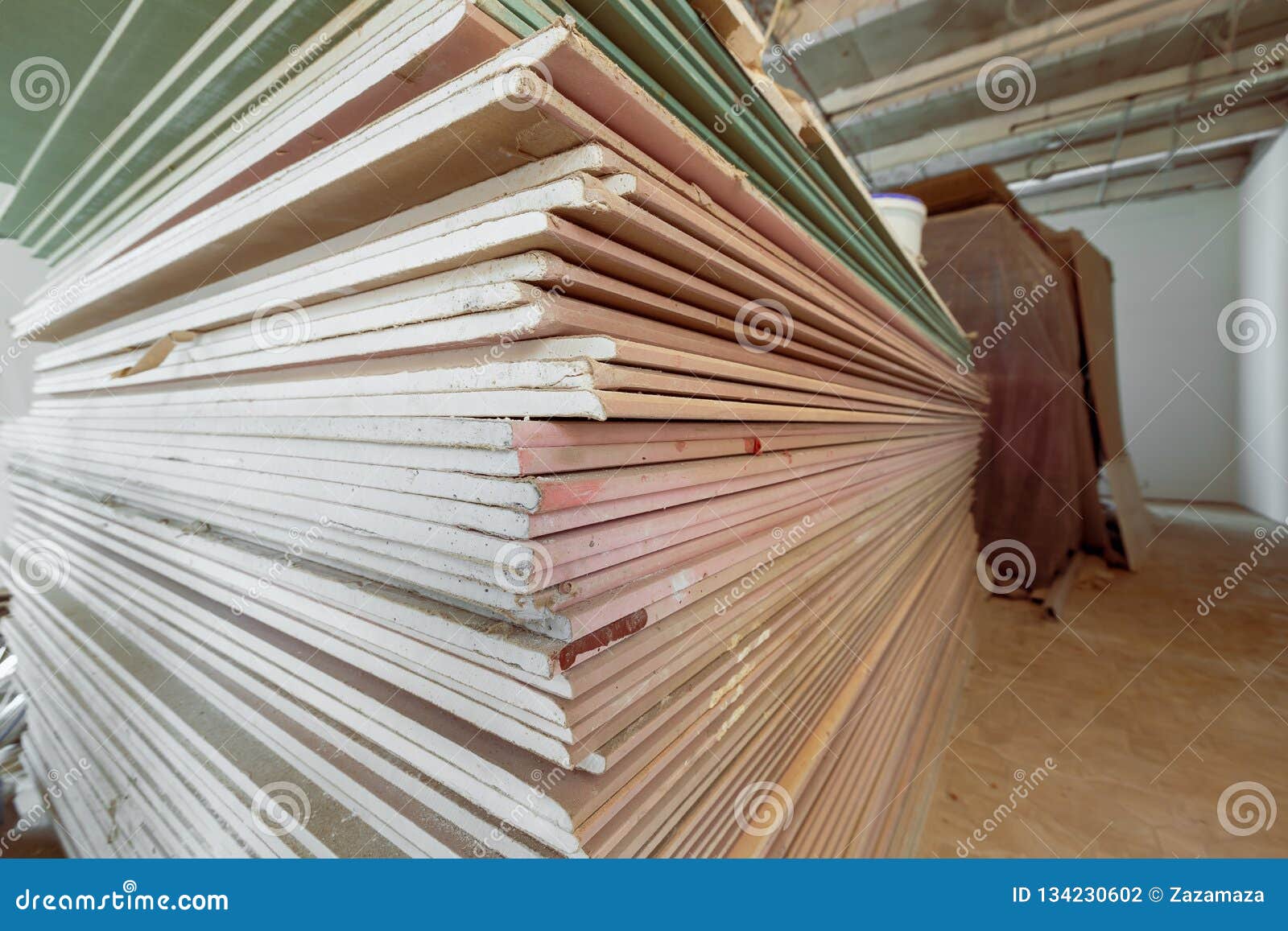 Construction Materials and Sheets of Plasterboard or Drywall are ...