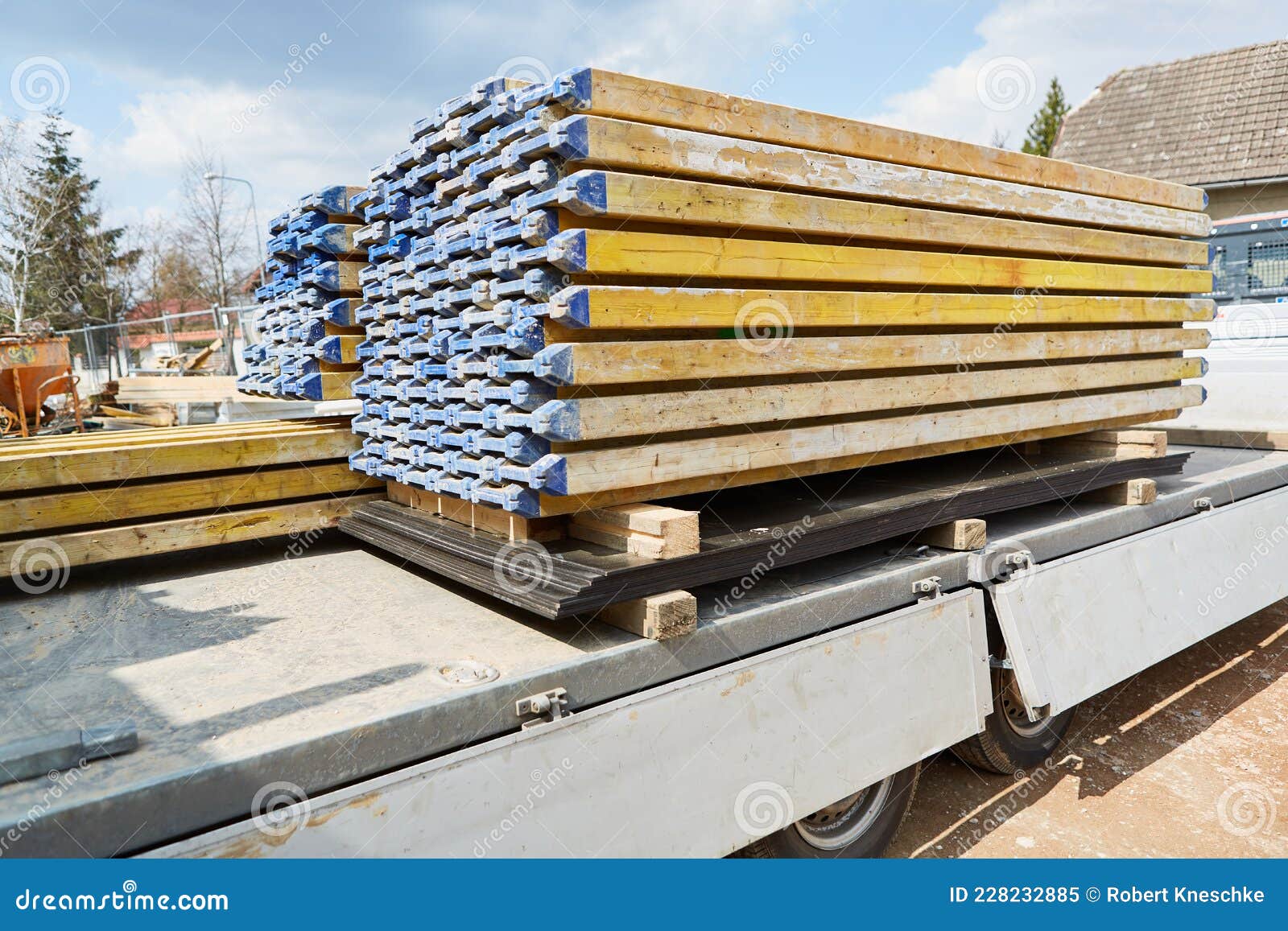 Construction Materials Stacked on the Back of a Truck Stock Image ...