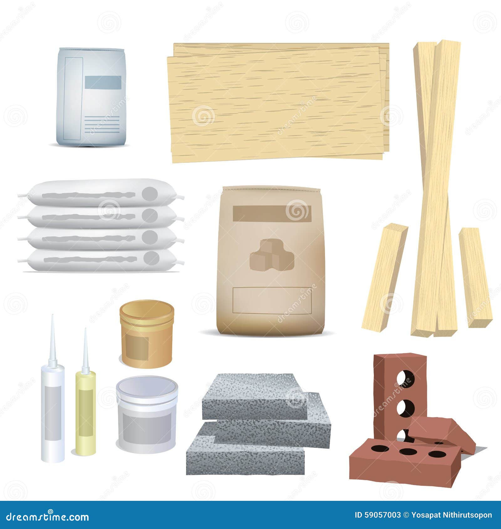 Construction materials stock vector. Illustration of material - 59057003