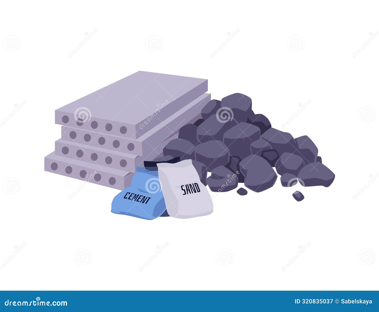 Construction Materials in Vector on an Isolated Background. Stock ...