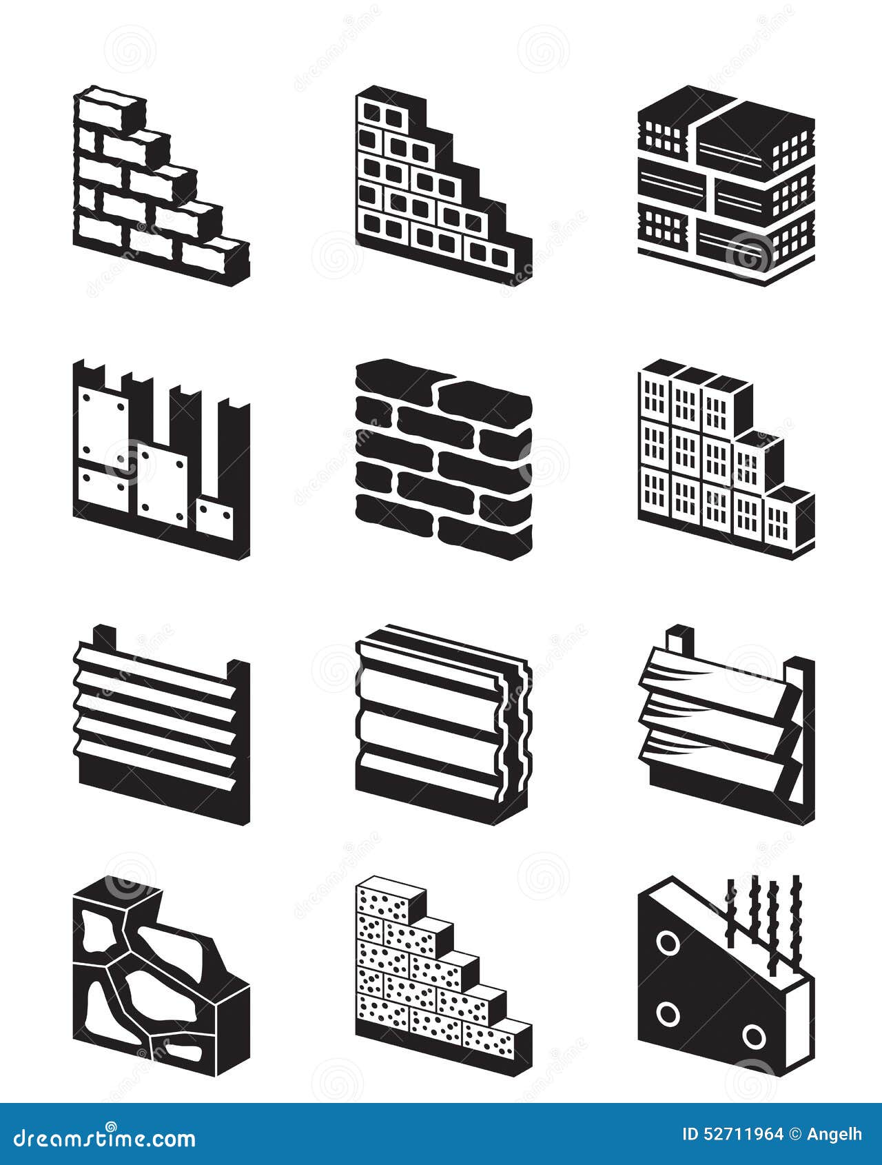 Construction Materials for Walls Stock Vector - Illustration of ...