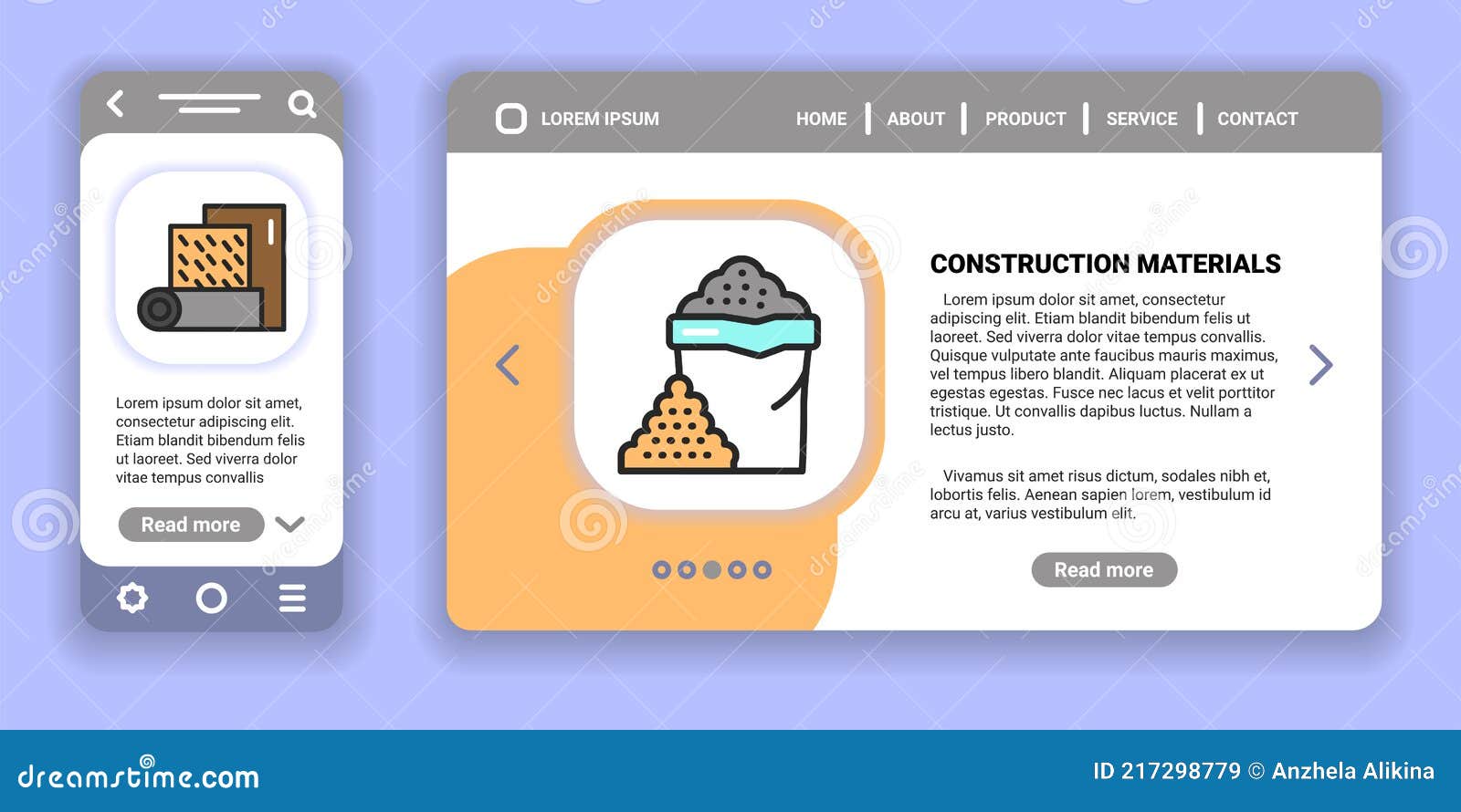 Construction Materials Web Banner and Mobile App Kit. Outline Vector ...