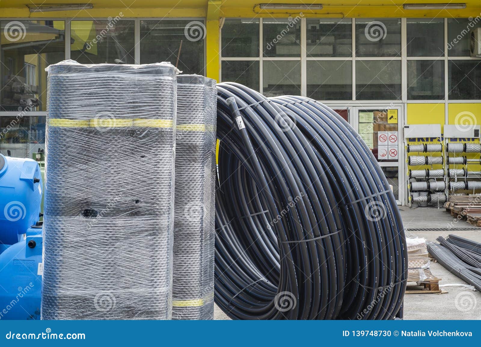 Construction Materials in the Yard of a Building Materials Store ...