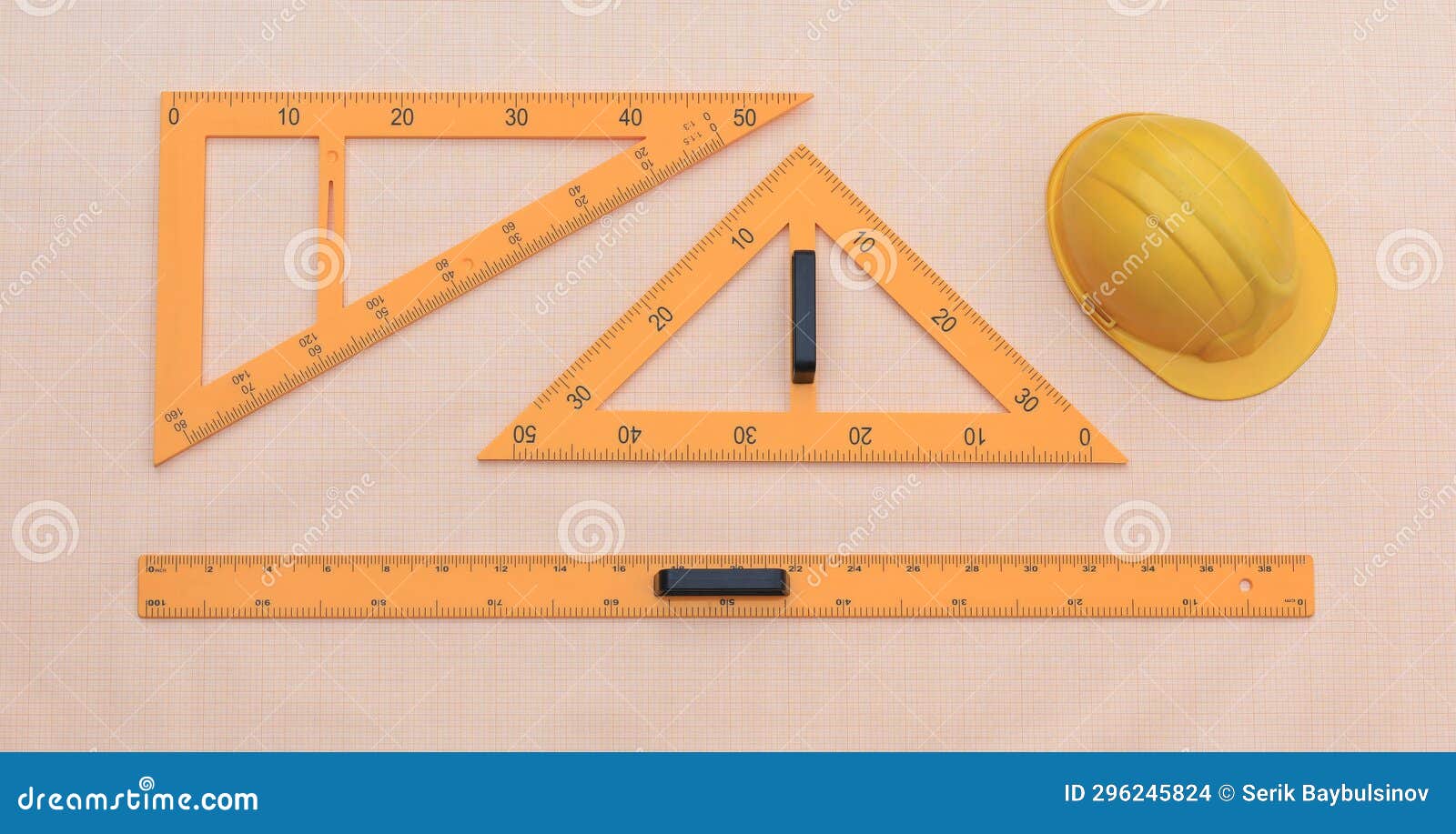 Construction Measuring Rulers Graph Paper Stock Photo - Image of ...