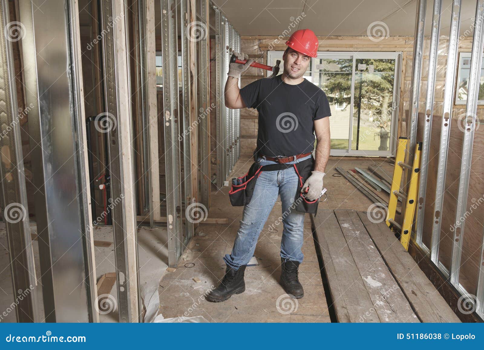 A construction men working stock photo. Image of smiling - 51186038