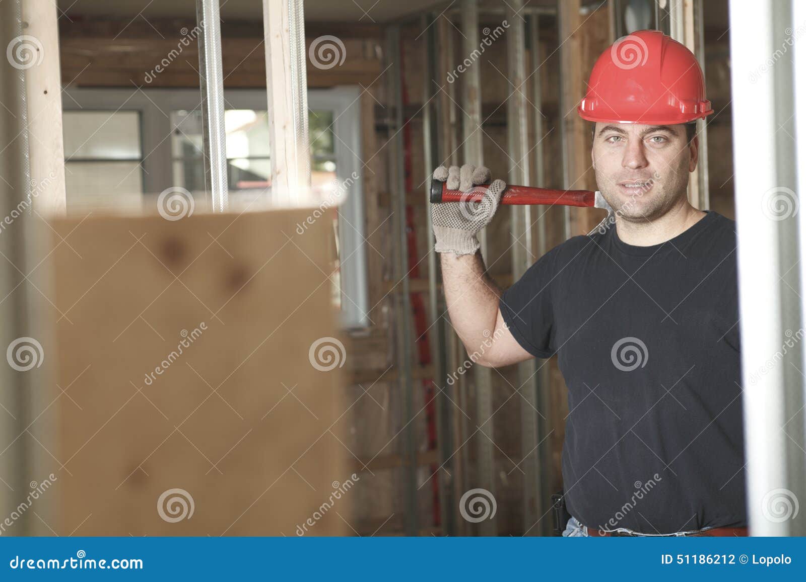 A construction men working stock photo. Image of plank - 51186212