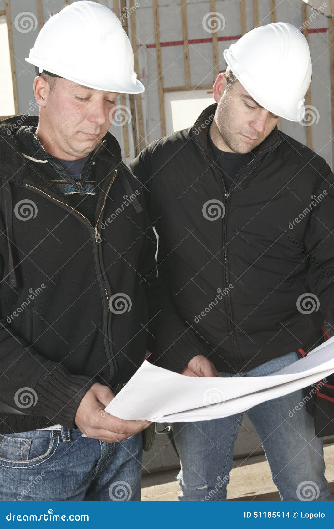 A Construction Men Working Outside Stock Photo - Image of brown, white ...