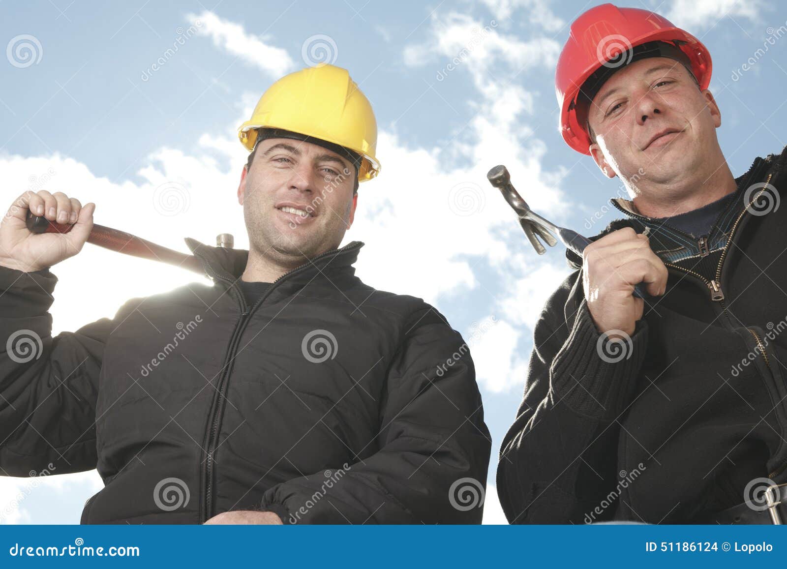 A Construction Men Working Outside Stock Photo - Image of strength ...