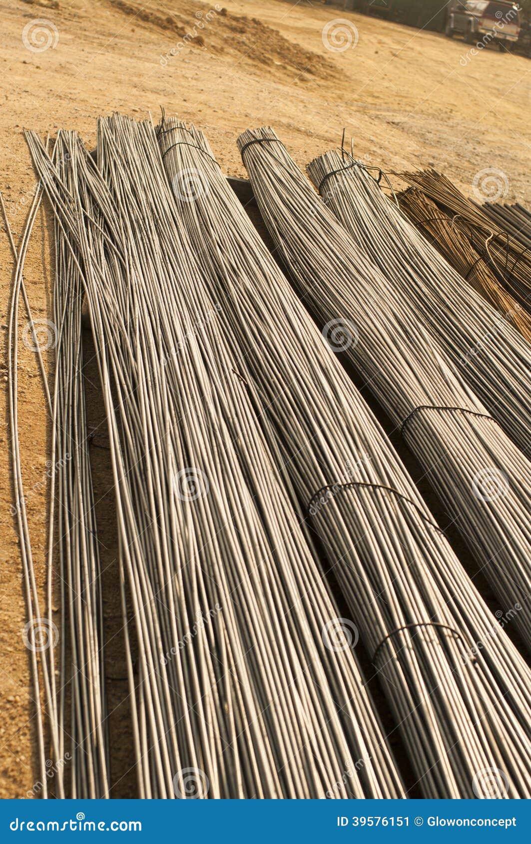 Construction Metal Rods Laying on Site Stock Image - Image of building ...