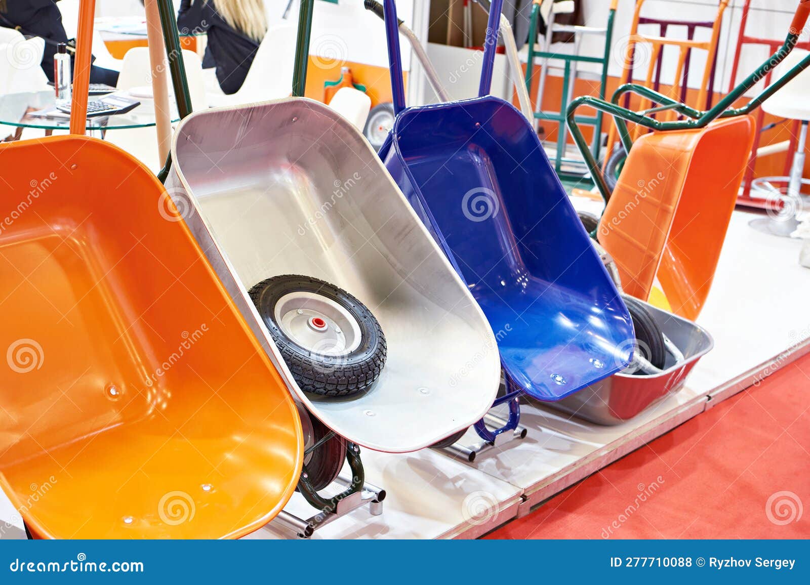 Construction Metal Wheelbarrows Stock Photo - Image of store ...