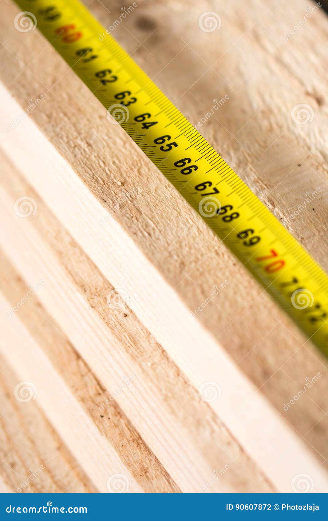 Construction Meter on the Pile of Wooden Planks Stock Photo - Image of ...
