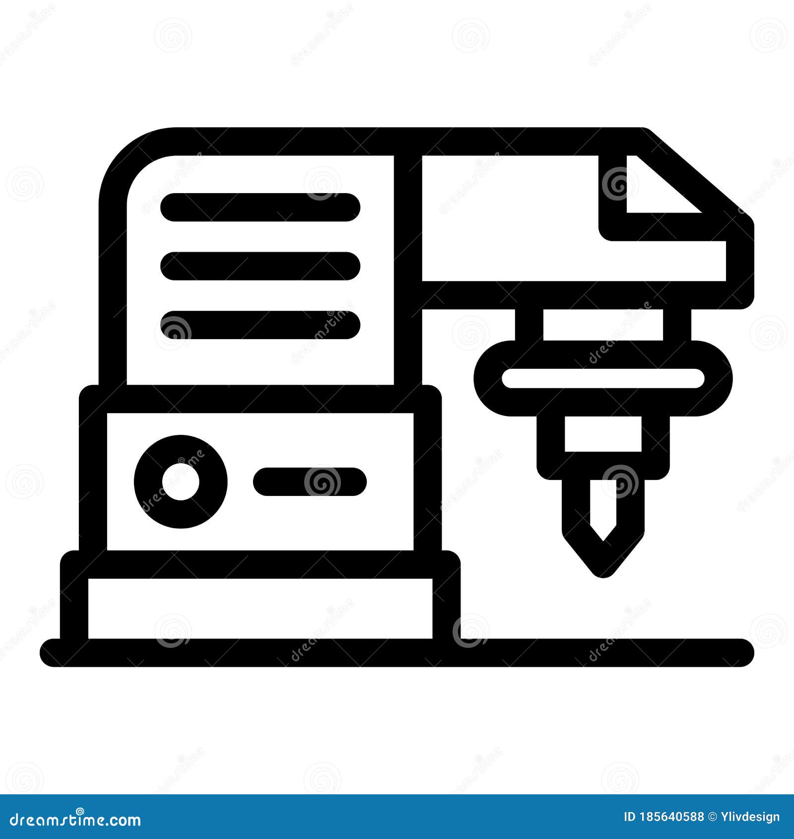 Construction Milling Machine Icon, Outline Style Stock Vector ...