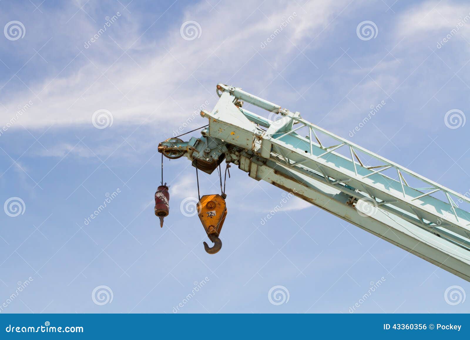 Construction Mobile Crane Hook. Stock Photo - Image of engineering ...