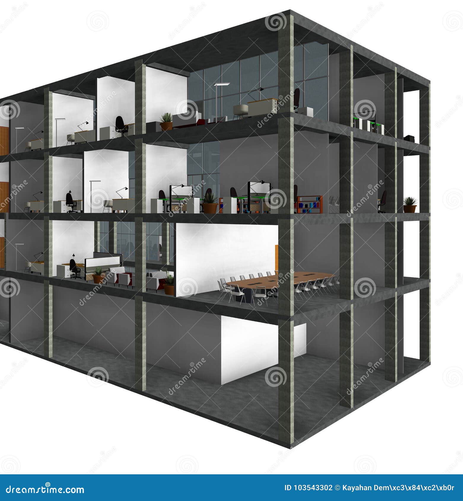 Architectural Sketch Drawing Building Model Stock Illustration ...