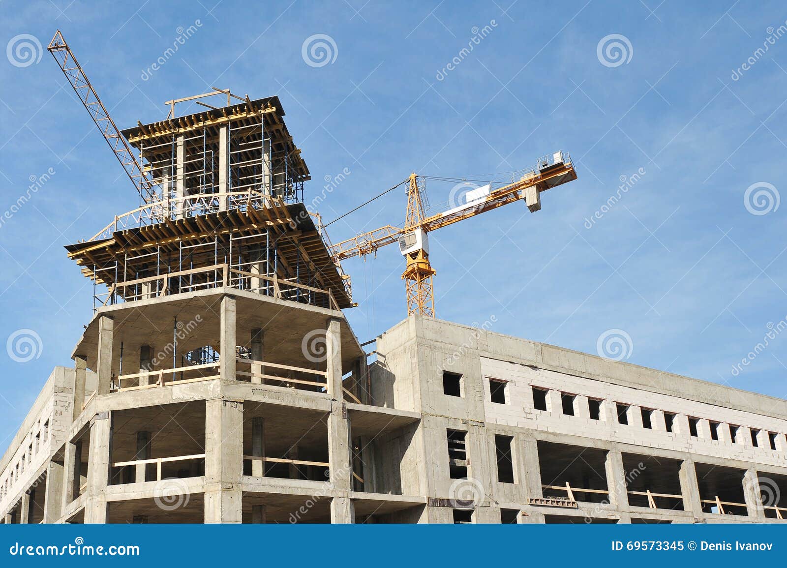 The Construction of Modern Concrete-reinforced Stock Image - Image of ...
