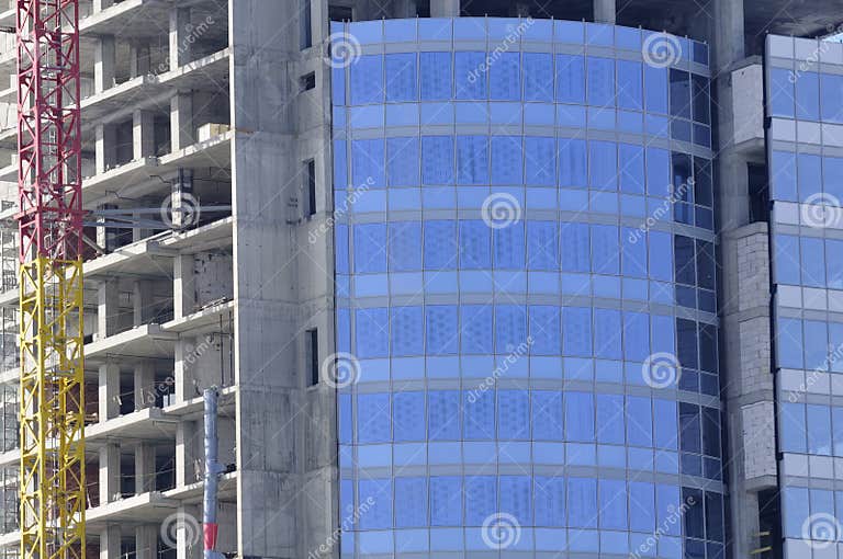 Construction of Modern Glass Building Stock Image - Image of business ...