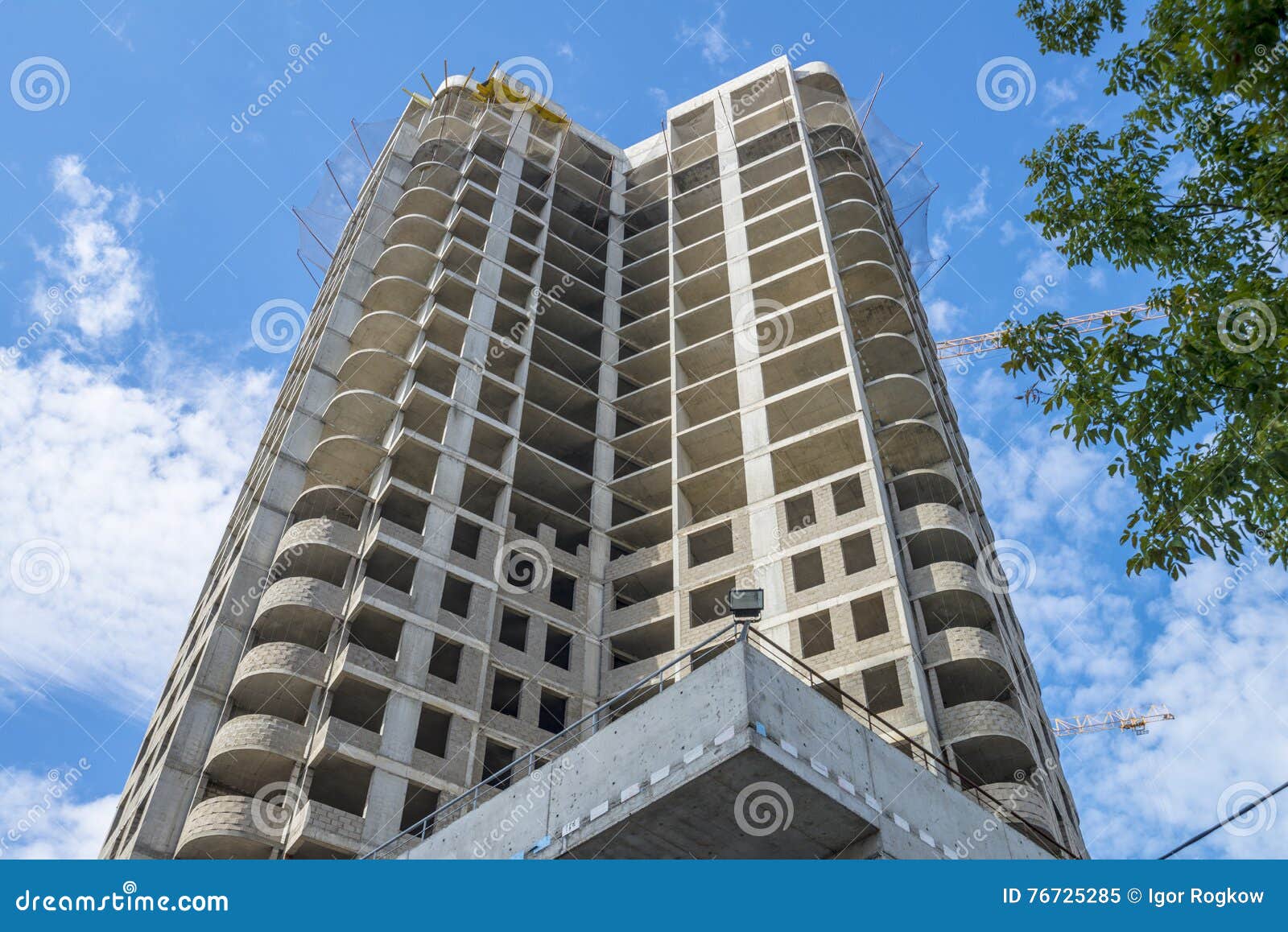 Construction Modern High-rise Apartment Building Stock Image - Image of ...