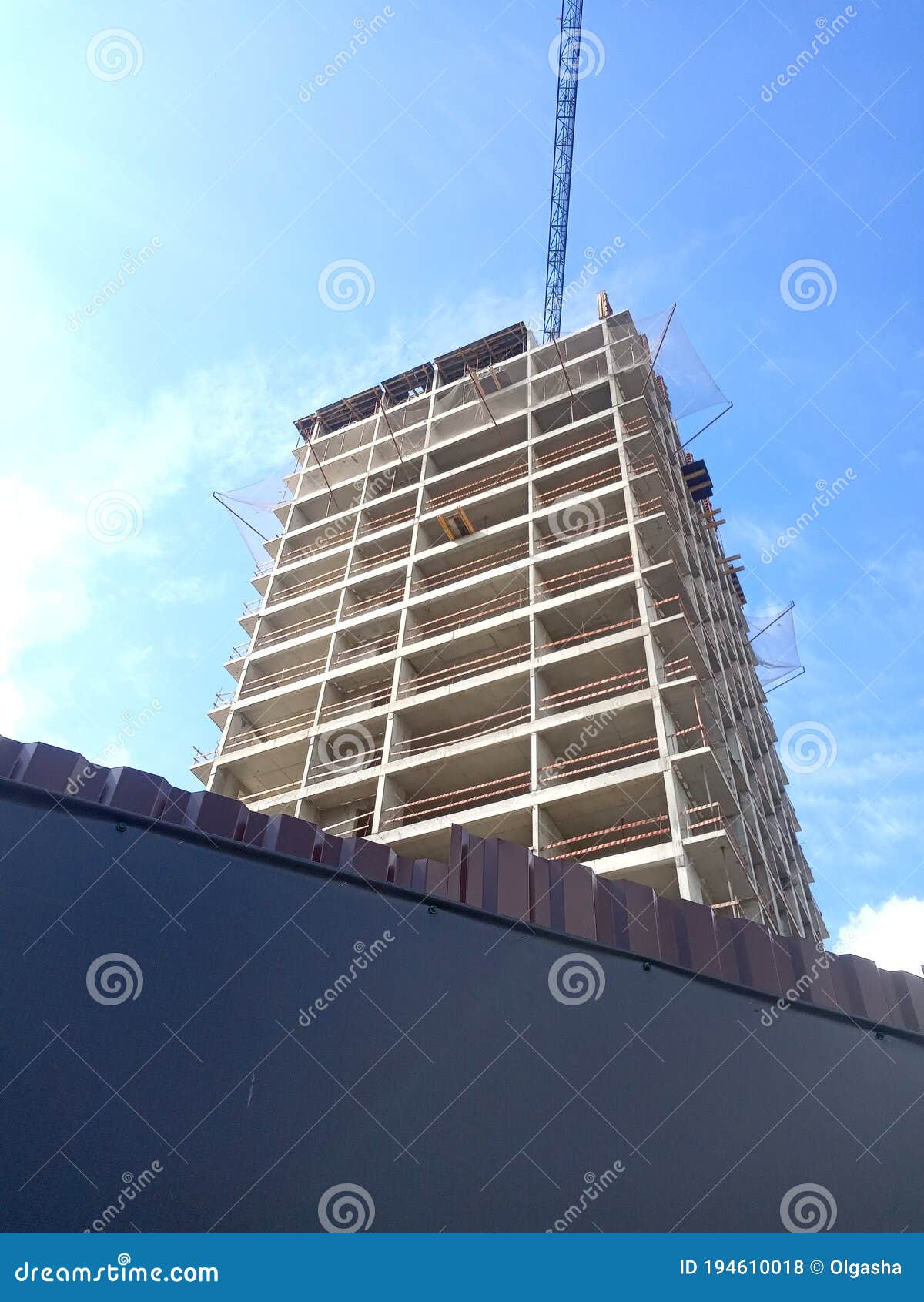Construction of a Modern High-rise Building Stock Photo - Image of ...