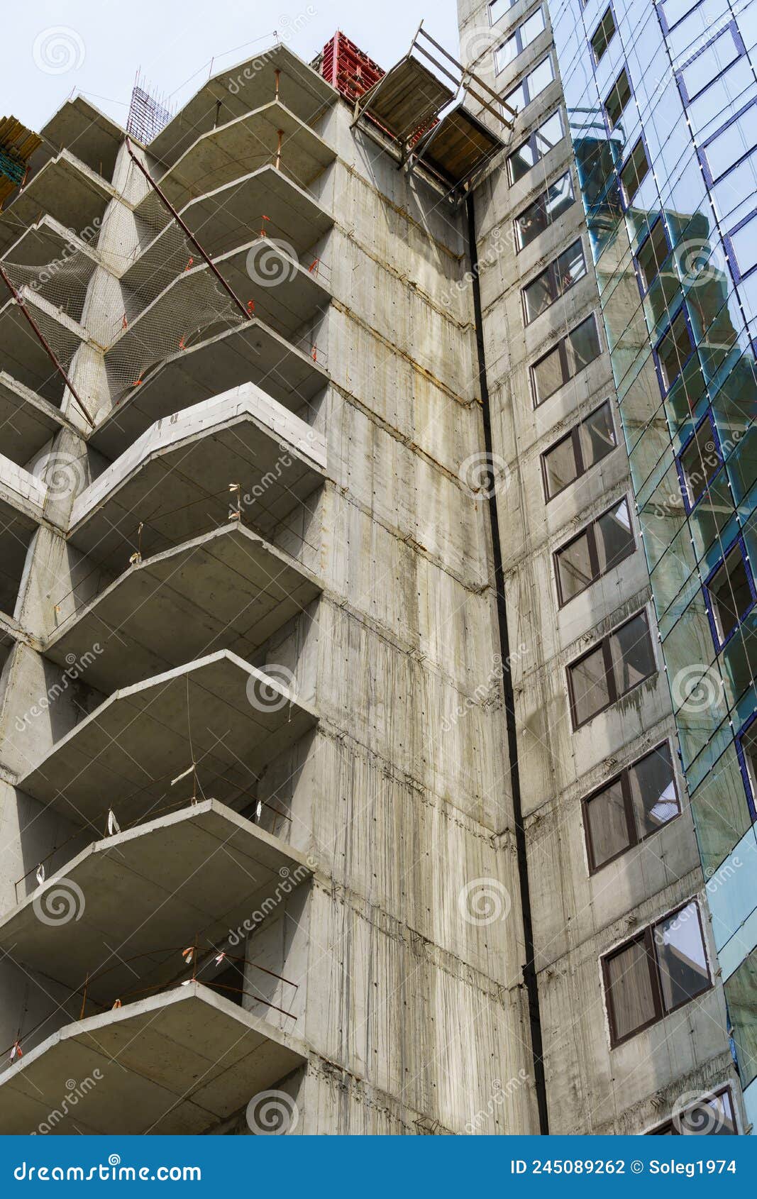 Construction of a Modern High-rise Building, Concrete Frame and ...