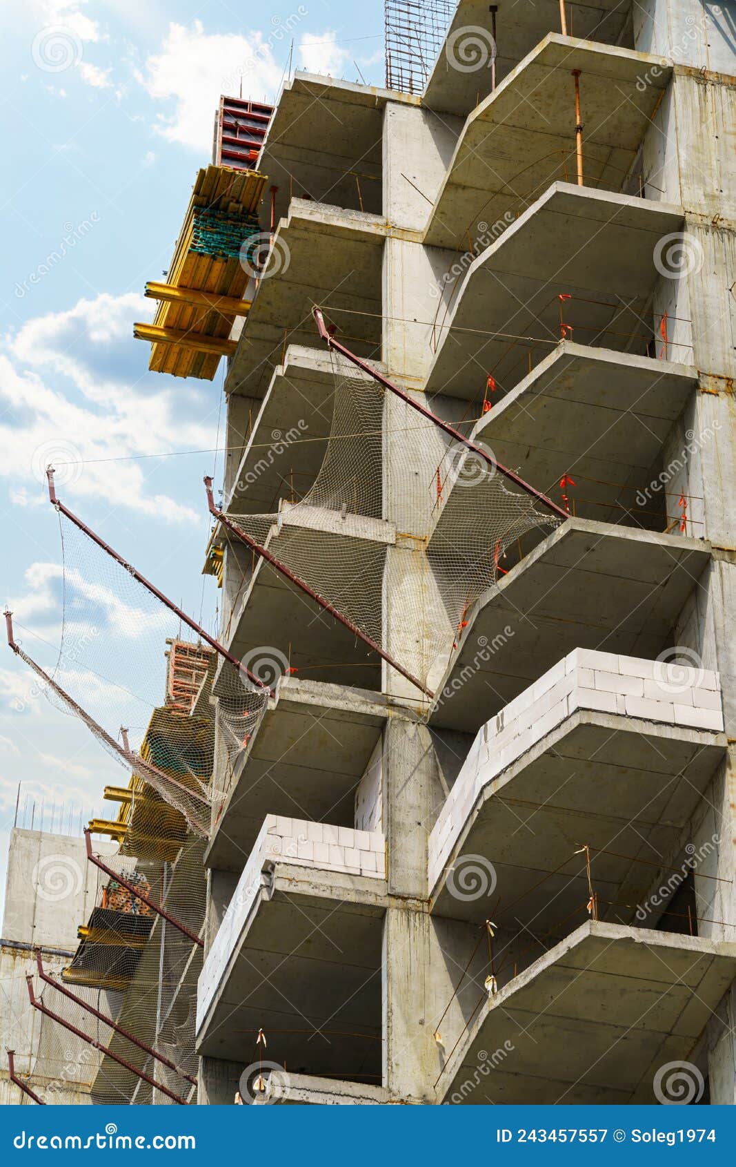 Construction of a Modern High-rise Building, Concrete Frame and ...