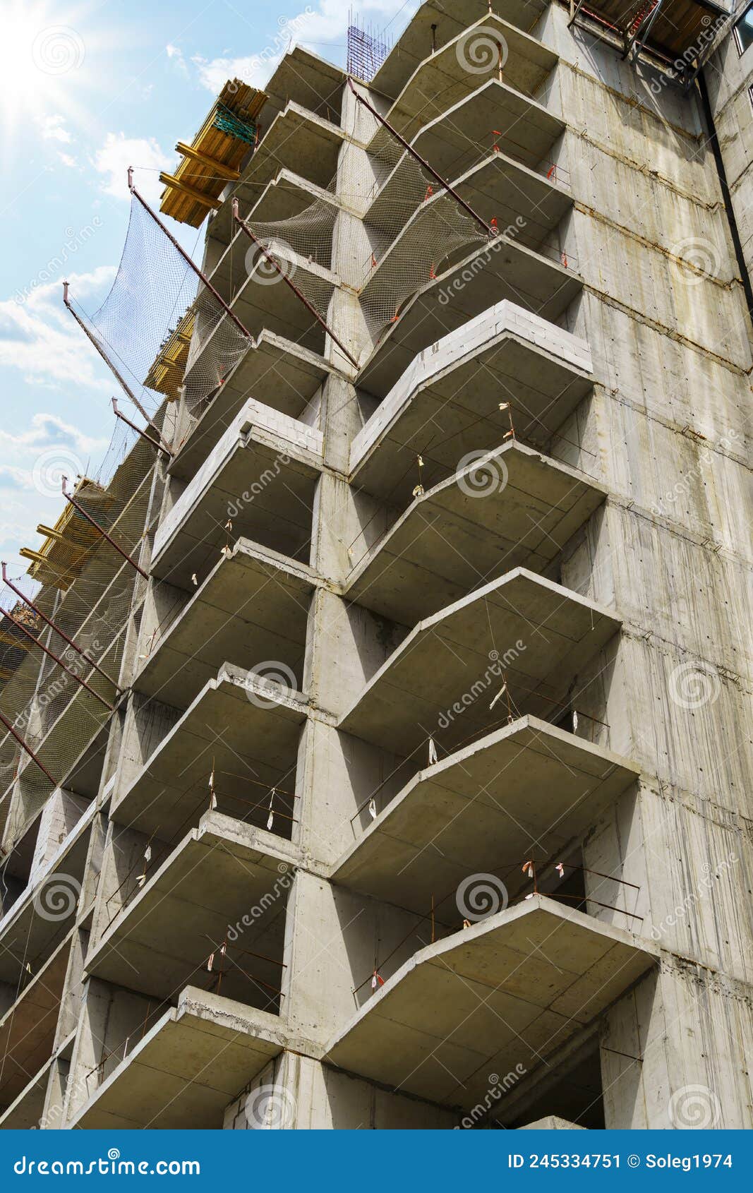 Construction of a Modern High-rise Building, Concrete Frame and ...